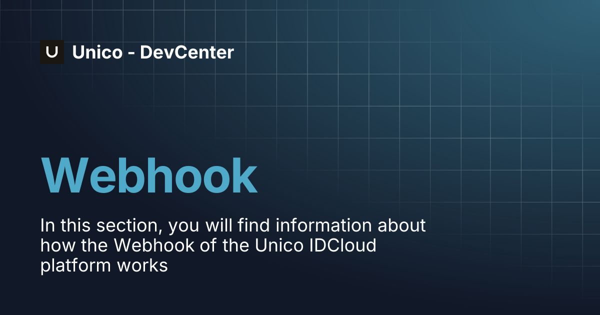 Webhook | Unico - DevCenter