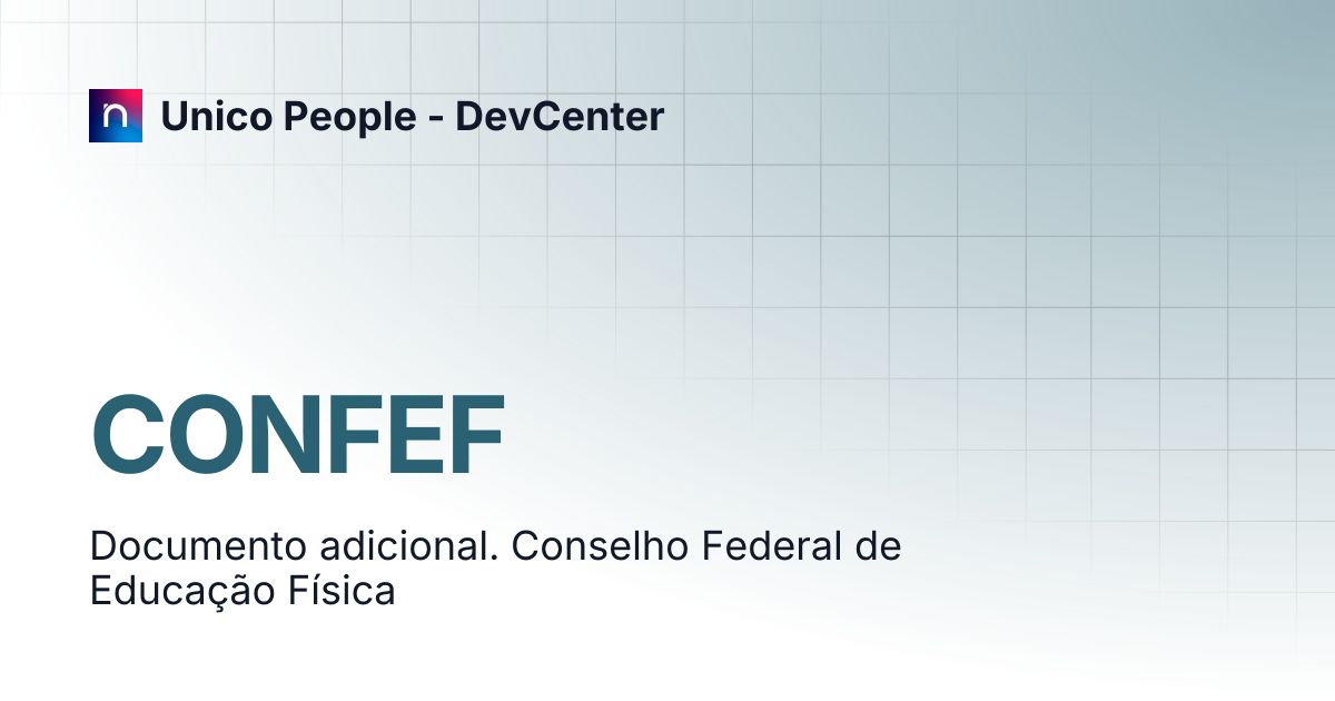 CONFEF | Unico People - DevCenter